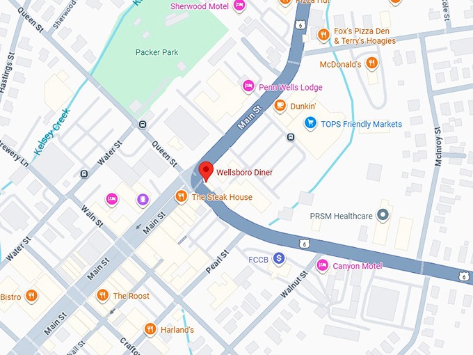 16. wellsboro diner map