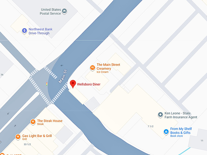 16. wellsboro diner map