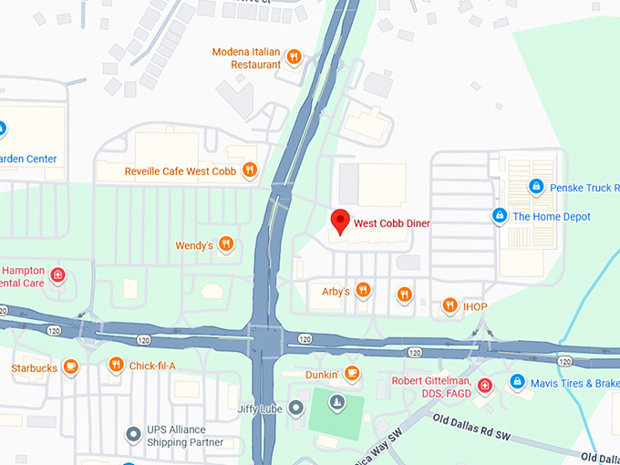 16. west cobb diner map