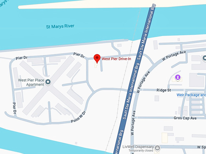 16. west pier drive‑in map