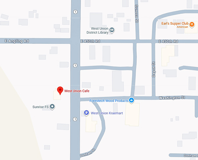 16. west union cafe map