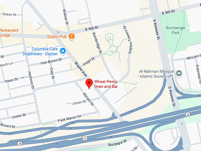 16. wheat penny oven and bar map