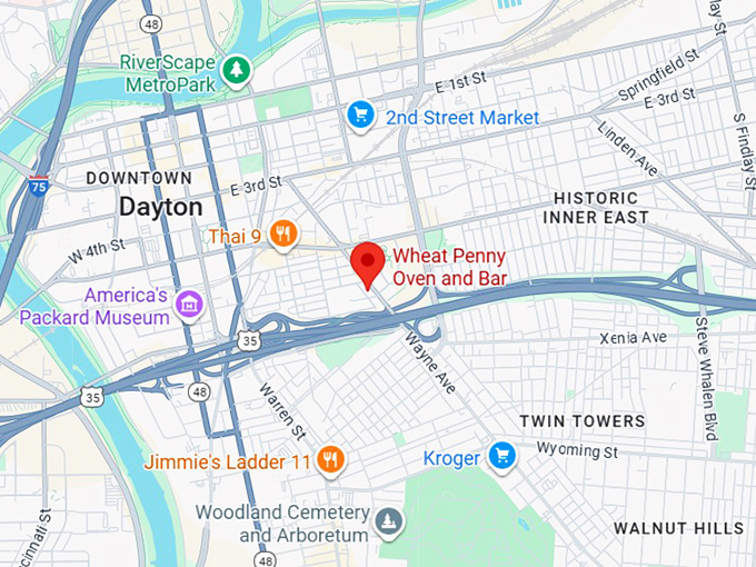 16. wheat penny oven and bar map