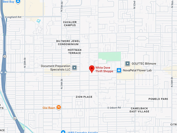 16. white dove thrift shoppe map
