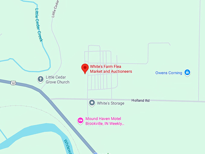 16. white's farm flea market and auctioneers map