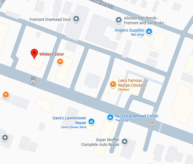 16. whitey's diner map