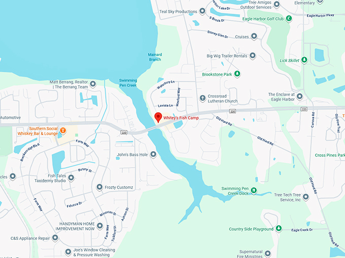 16. whitey's fish camp map