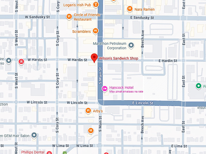 16. wilson&rsquo;s sandwich shop map