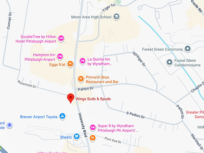 16. wings suds & spuds map