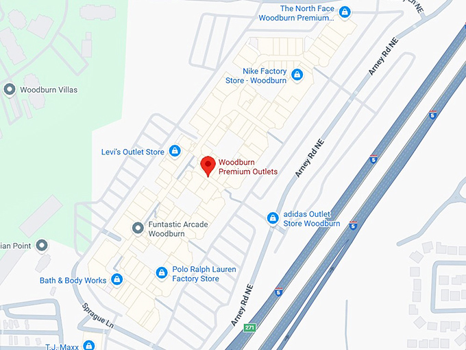 16. woodburn premium outlets map