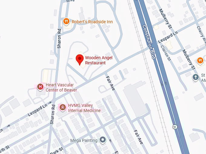 16. wooden angel restaurant map