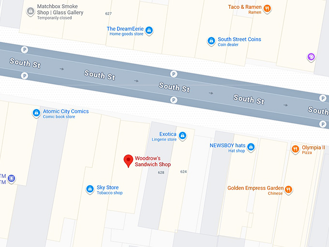16. woodrow&rsquo;s sandwich shop map