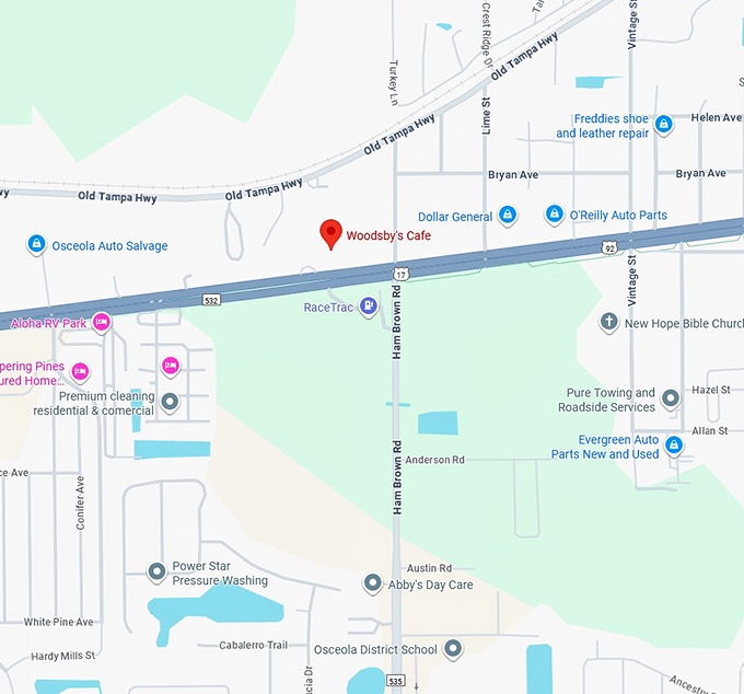 16. woodsby's cafe map