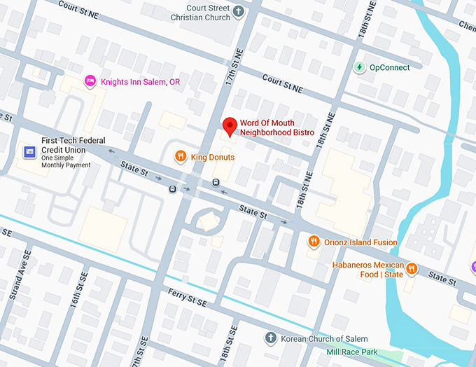 16. word of mouth neighborhood bistro map