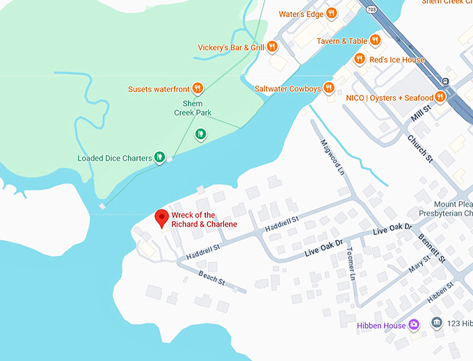 16. wreck of the richard & charlene map