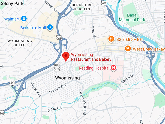 16. wyomissing restaurant and bakery map