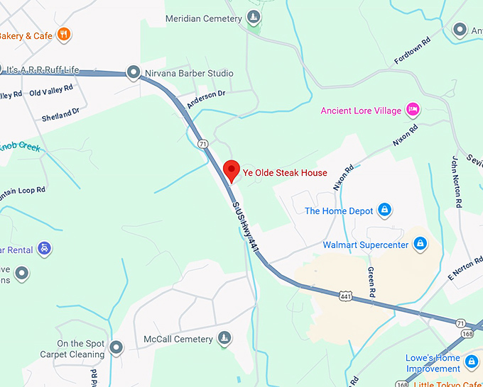 16. ye olde steak house map