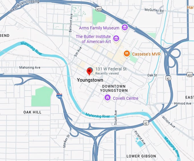 16. youngstown, ohio map