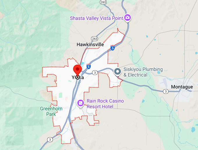 16. yreka, ca map