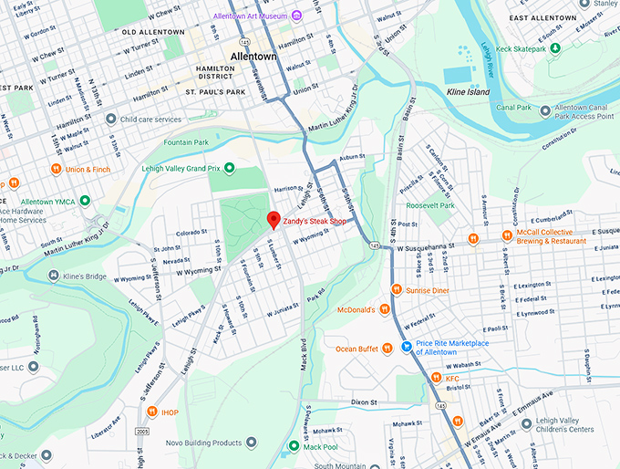 16. zandy's steak shop map