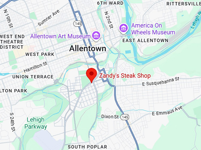 16. zandy's steak shop map