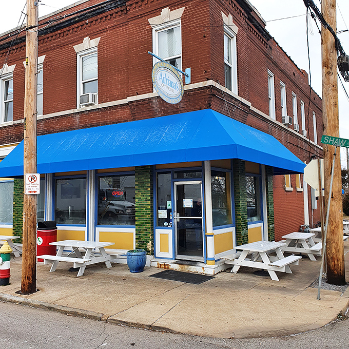 That bright blue awning beckons like a beacon of sandwich salvation in St. Louis's Italian heartland.