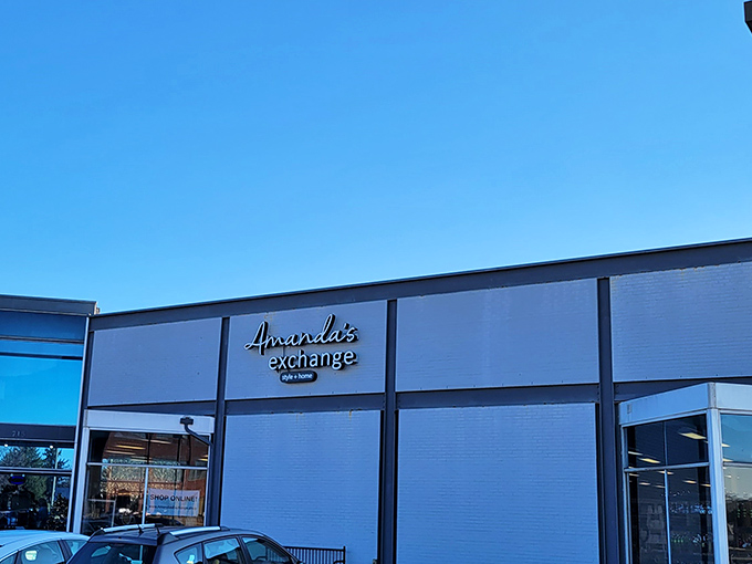 Amanda's Exchange stands proud like a retail palace, promising treasures beyond your wildest thrift store dreams.