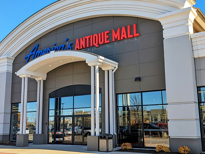America's Antique Mall's grand entrance promises treasures that'll make your heart skip a beat inside.
