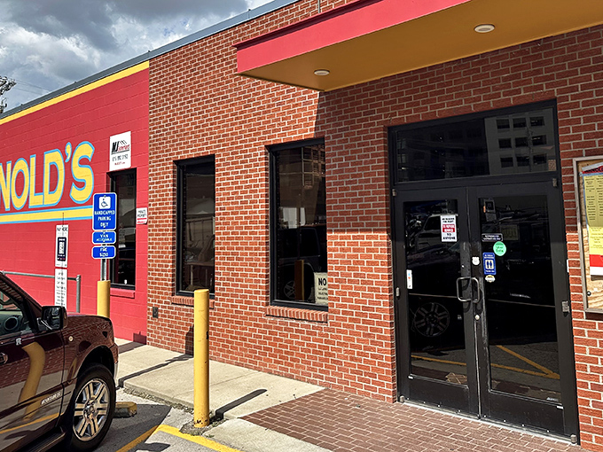 Arnold's Country Kitchen: The bright red brick exterior promises comfort food treasures within. Like finding the Willy Wonka factory of meat-and-three!