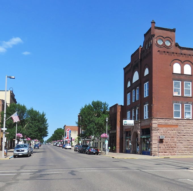 Ashland's historic downtown looks like a movie set where small-town America still thrives, complete with classic brick buildings and blue skies.