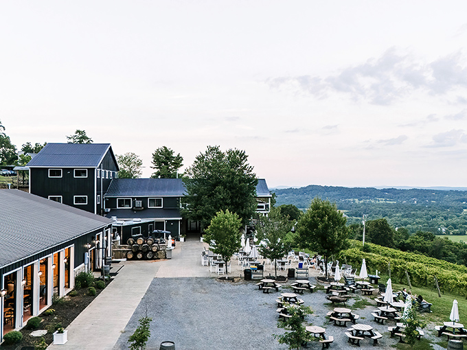 Bluemont's outdoor seating area is like heaven's waiting room &ndash; with wine service and mountain views that go on forever.