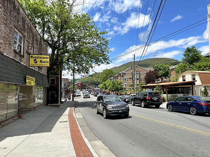 Main Street Boone stretches like a welcoming handshake, where mountain charm meets college town energy perfectly.