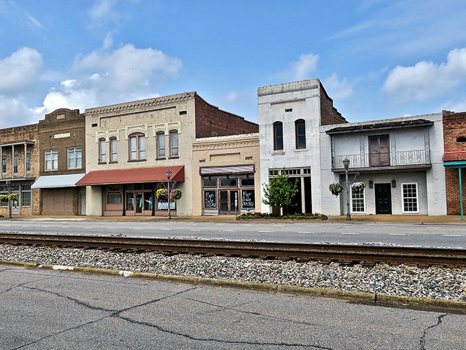 Downtown Brewton's historic storefronts whisper tales of simpler times when handshakes sealed deals.