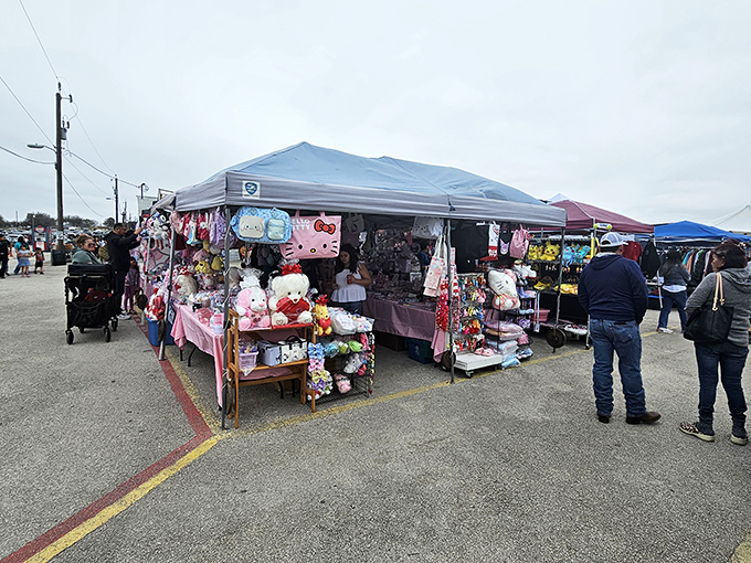 Treasure hunter's paradise! Colorful tents showcase stuffed animals and trinkets at Bussey's&mdash;where one person's random stuff becomes another's perfect find.