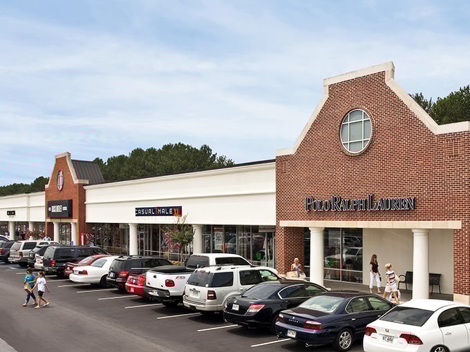 Brick buildings and busy parking lots signal serious shopping ahead at this Interstate 75 treasure.