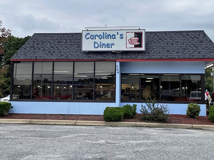 That classic blue and white exterior promises the kind of comfort food that makes everything right with the world.