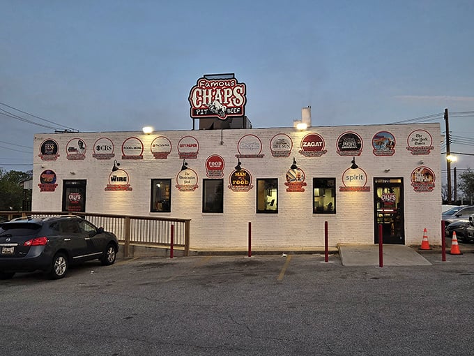 Look at that wall of BBQ awards &ndash; it's like a hall of fame for meat lovers everywhere.
