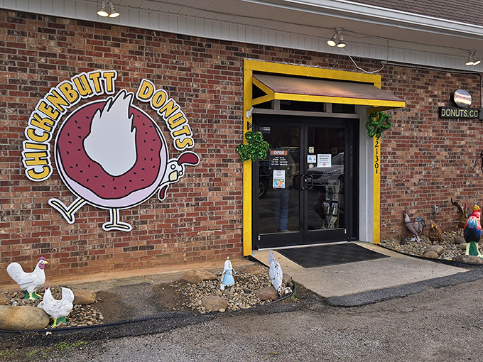 Chickenbutt Donuts proves that sometimes the best things come with the most memorable names and cheerful chicken friends.