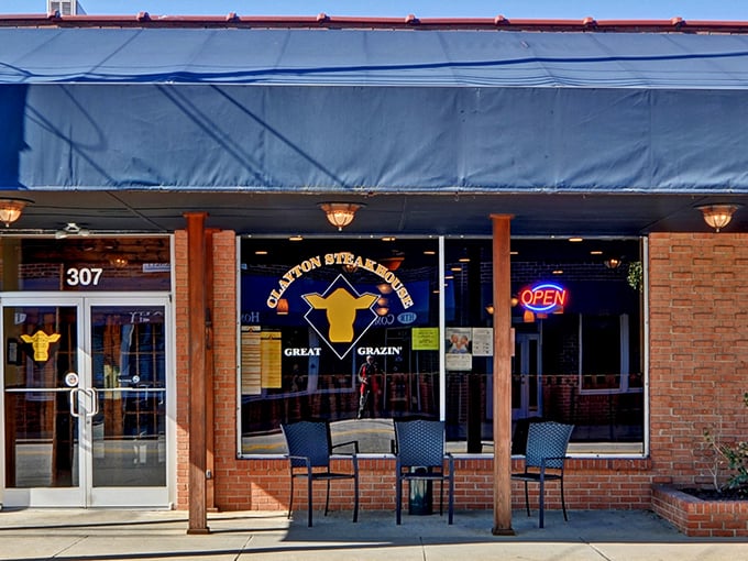 That brick storefront might look humble, but inside lies steak magic waiting to happen.