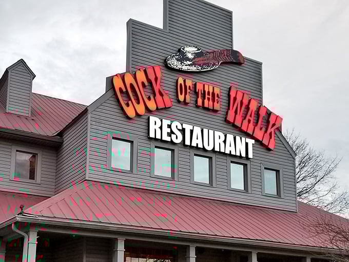 That alligator sign knows what's up – this place means serious business about Southern seafood traditions.
