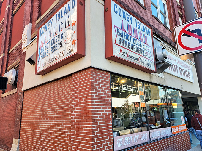 Classic brick-and-mortar charm meets downtown hustle &ndash; this corner spot has that timeless lunch counter appeal.