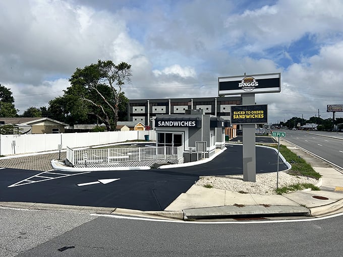 Daggs Sandwich Co stands proud with its bold "SANDWICHES" sign &ndash; like a beacon of hope for the lunch-starved traveler.