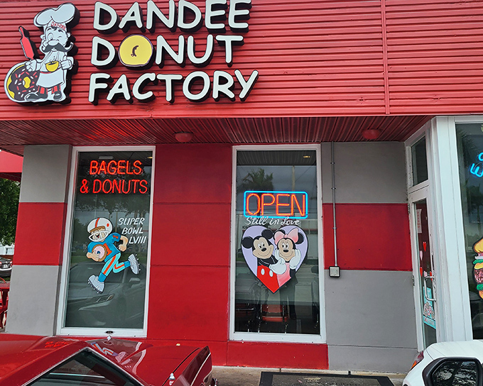 That cheerful chef mascot knows what he's doing - this red-striped factory churns out happiness by the dozen.