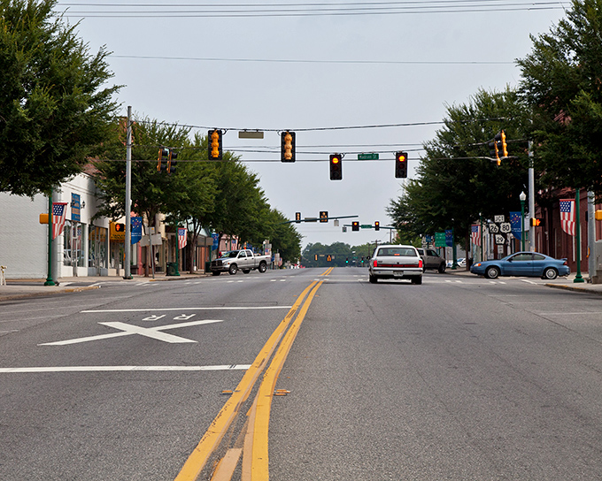 Dublin's tree-lined Main Street offers that perfect small-town vibe where traffic lights are just friendly suggestions.