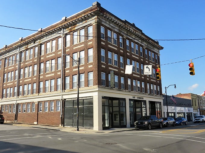 Classic brick architecture meets modern convenience in Eden's charming downtown, where retirement dreams find solid ground.