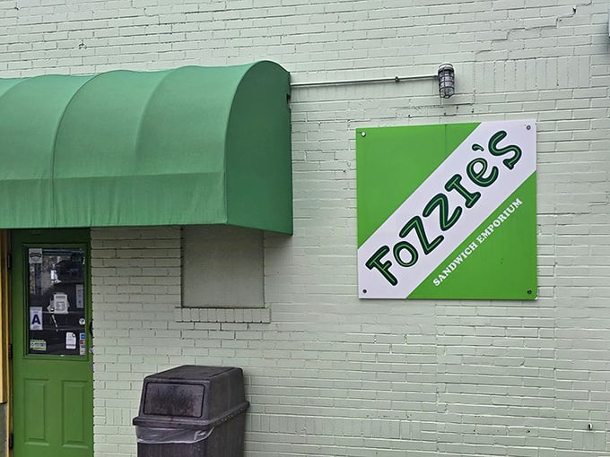 That bright green facade isn't trying to hide - it's announcing sandwich greatness to anyone paying attention.