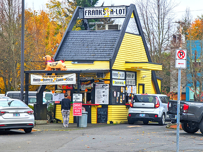 That bright yellow shack might look humble, but it's serving up Chicago-style magic one perfectly loaded dog at a time.