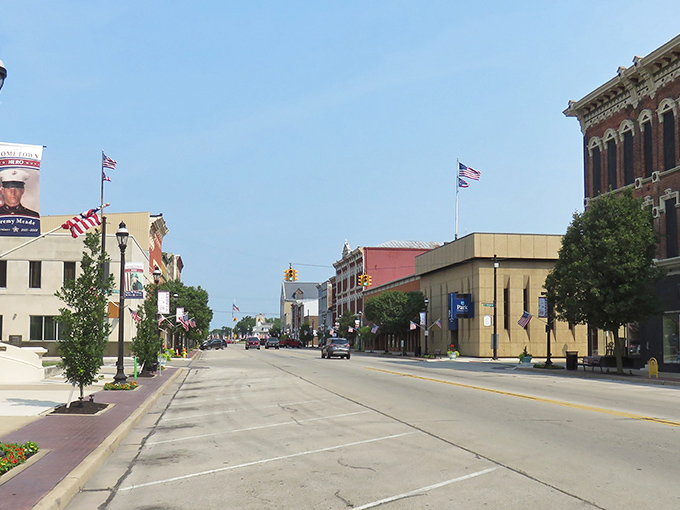 Main Street Greenville stretches out like a Norman Rockwell painting come to life with perfect small-town charm.