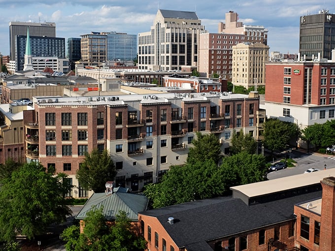 Downtown Greenville's skyline shimmers with possibility. Modern buildings and historic charm create a perfect backdrop for stretching those Social Security dollars.