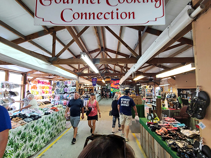 Inside Hudson's Surfside Flea Market, treasure hunters navigate aisles packed with everything from vintage finds to modern surprises.